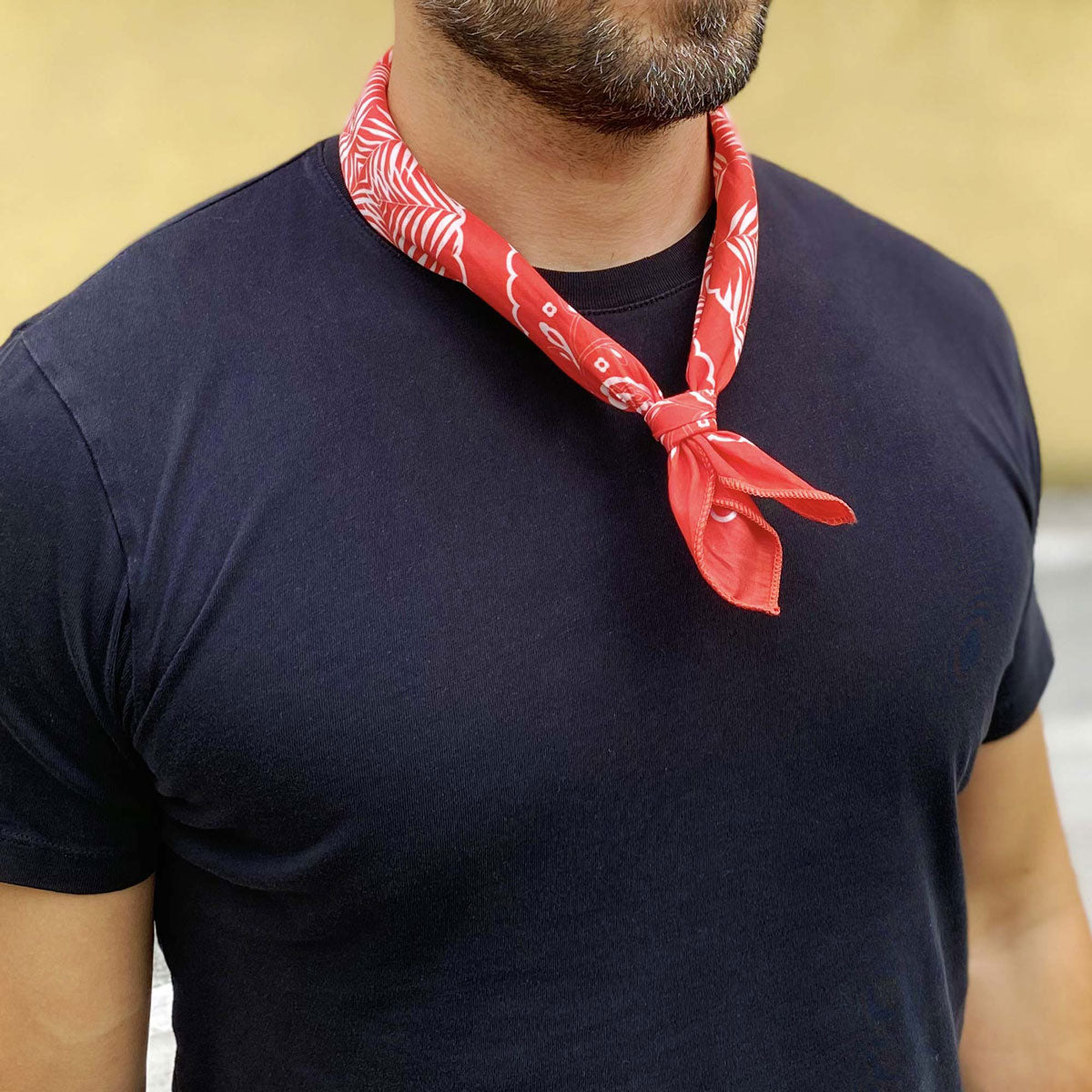 The "Wild Palms" Coral Western Silky Bandana – Mister Bandana